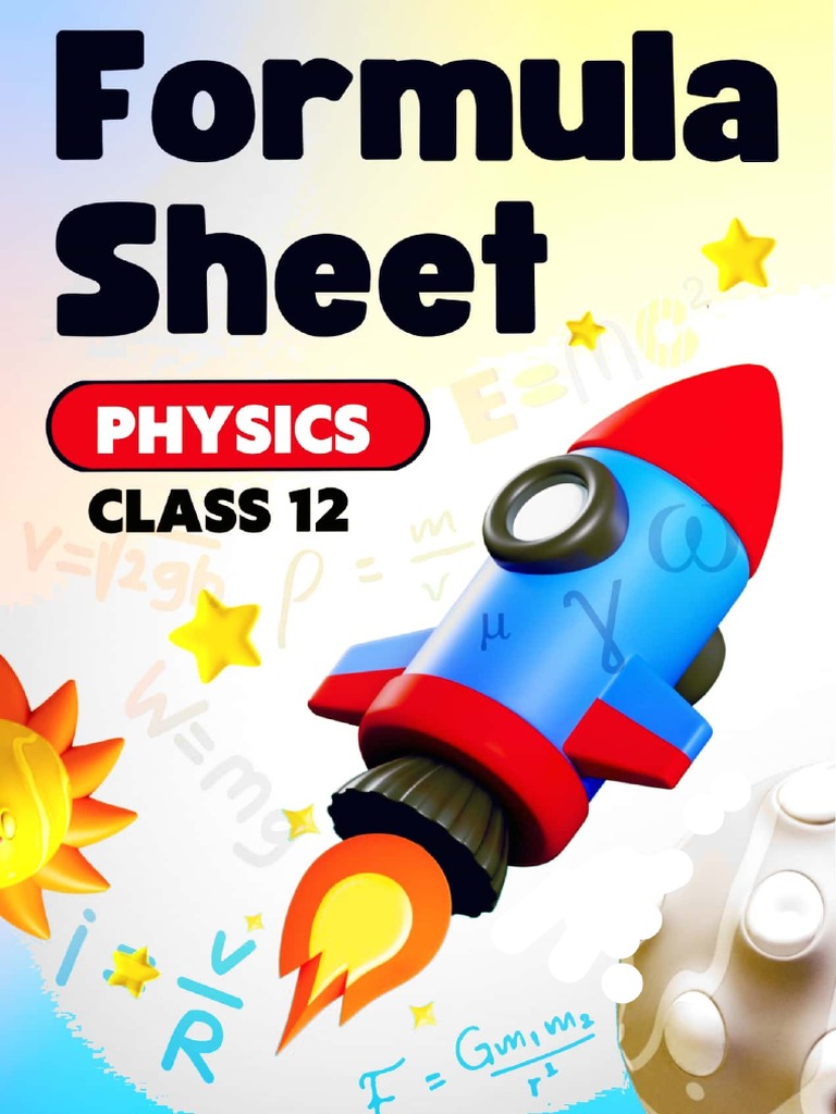 Class 12 Physics Formula Sheet | PDF