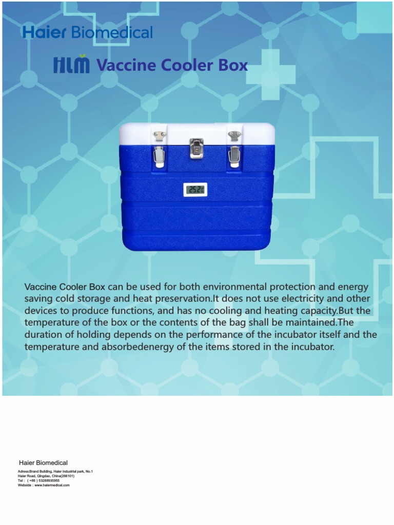 Product Specifications and Details for Haier Biomedical Vaccine Cooler ...
