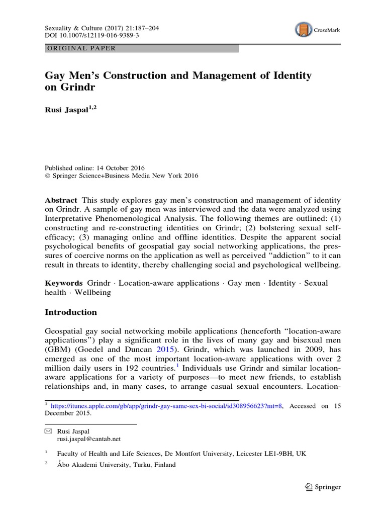 Identity On Grindr - PR | PDF | Social Science | Self-Improvement