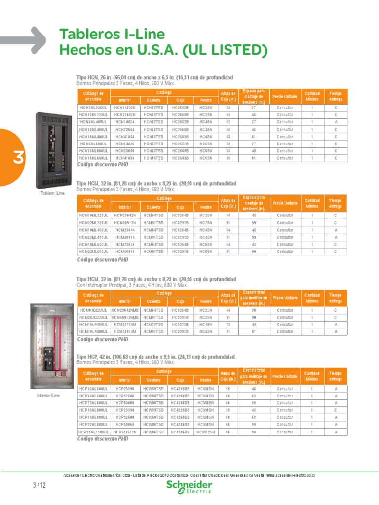 Catálogo de Tableros I-Line 600V | PDF