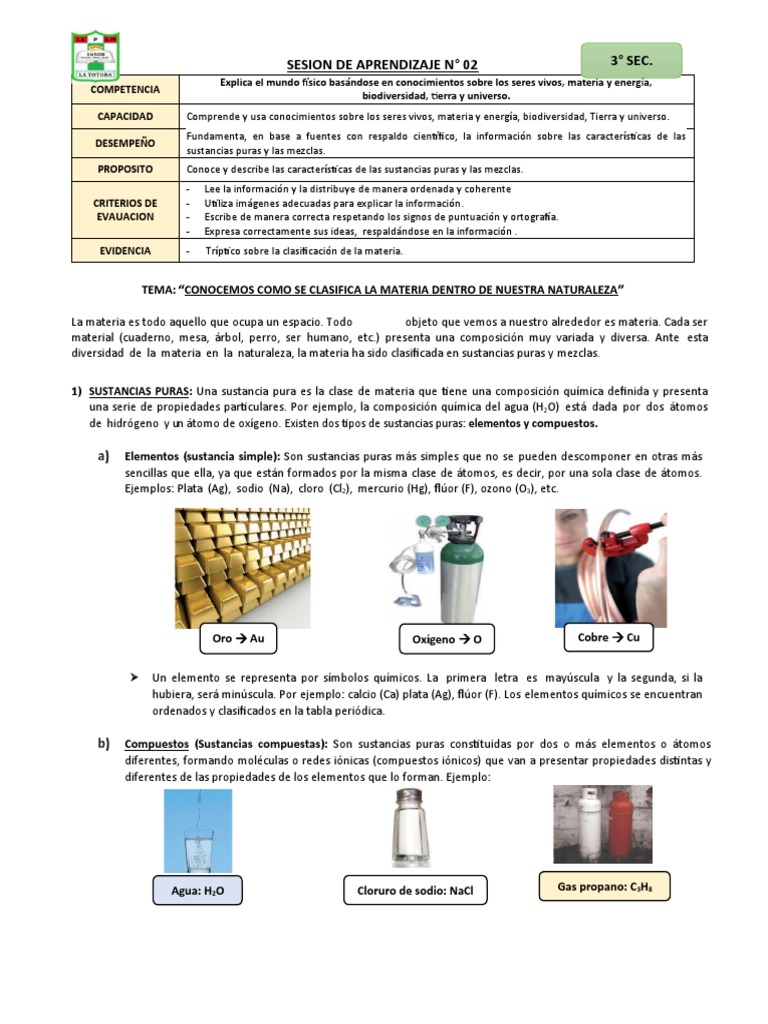 Ficha de La Clasificacion de La Materia - 3° Sec | PDF | Mezcla | Importar