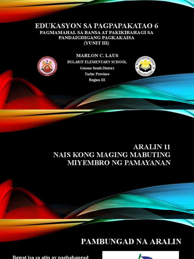 Aralin 11-Nais Kong Maging Mabuting Miyembro NG Pamayanan | PDF