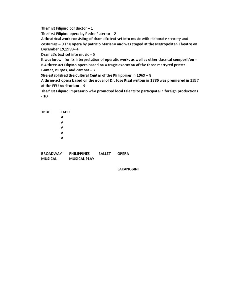 First Filipino Opera Conductor: Legacy | PDF