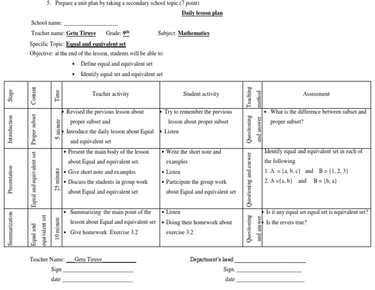 Leson Plan (2) Hy | PDF | Teachers | Lesson Plan