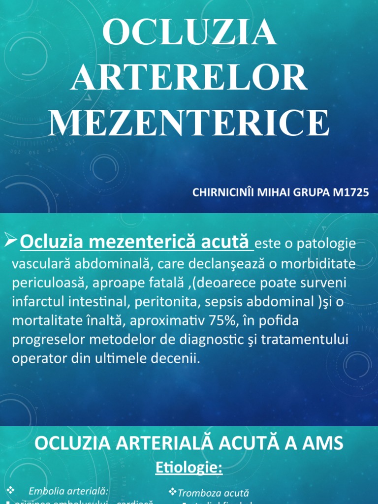 Ocluzia Arterelor Mezenterice | PDF