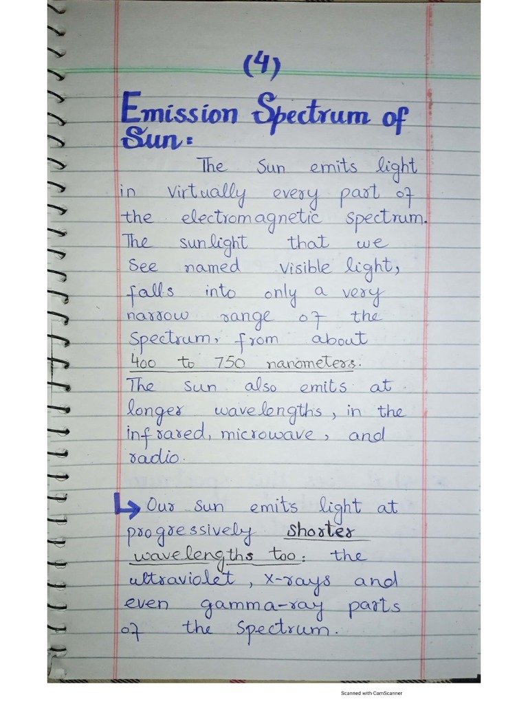 Emission Spectrum of Sun | PDF