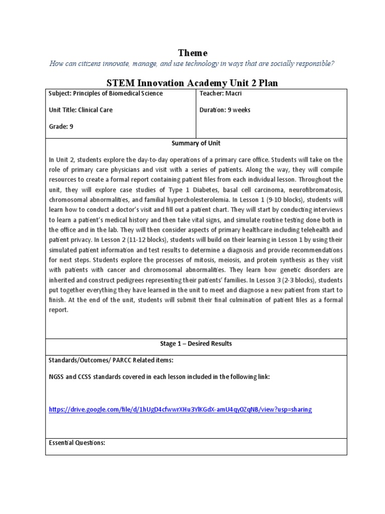 PLTW Biomedical Science Unit 2 Overview | PDF | Dominance (Genetics ...