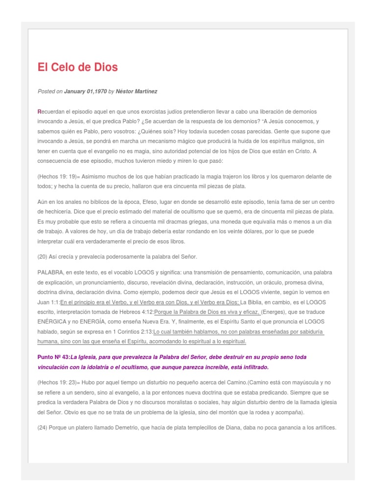 El Celo de Dios | PDF | Pablo el apóstol | Jesús