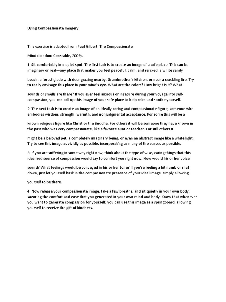 Self Compassion Exercise by Christine Neff | PDF