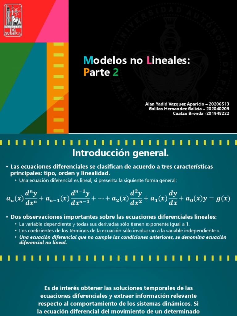 Modelos no Lineales Parte 2: Linealización de Ecuaciones Diferenciales | PDF | Masa | Las leyes ...
