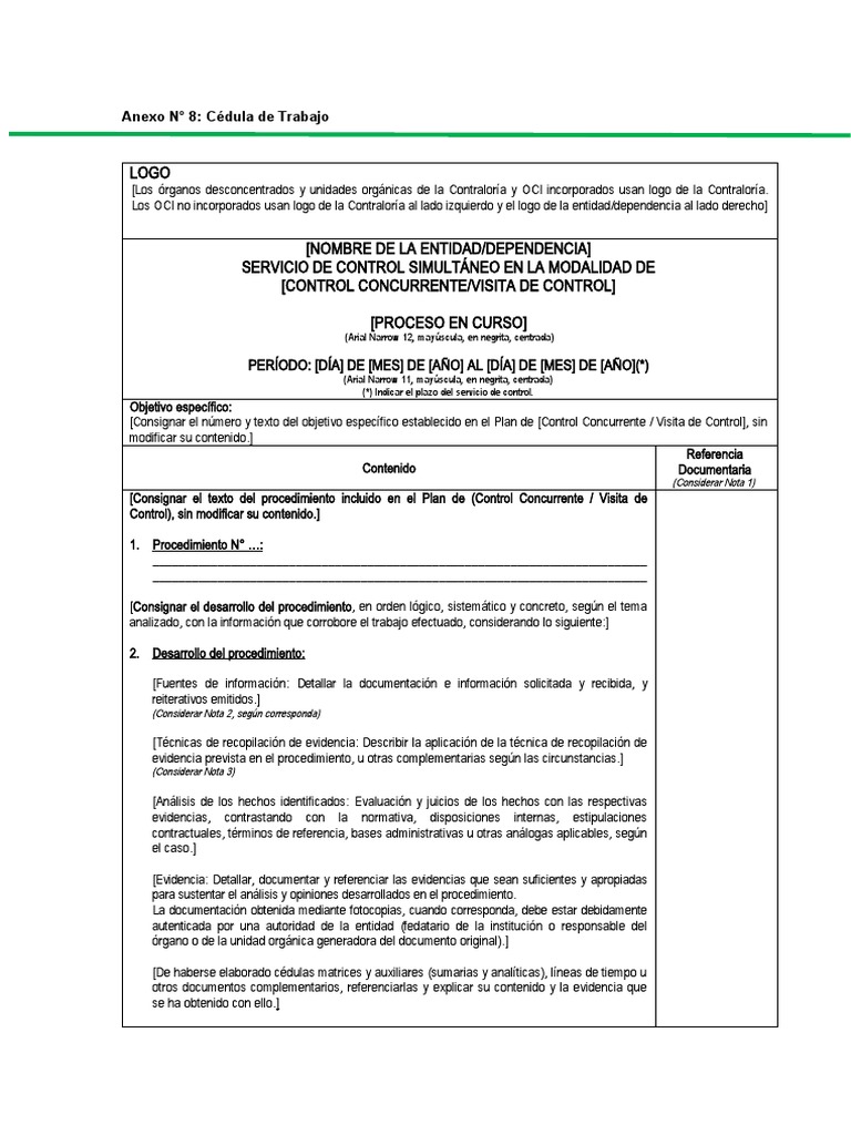 Anexo 8 - Cédula de Trabajo | PDF | Regulación