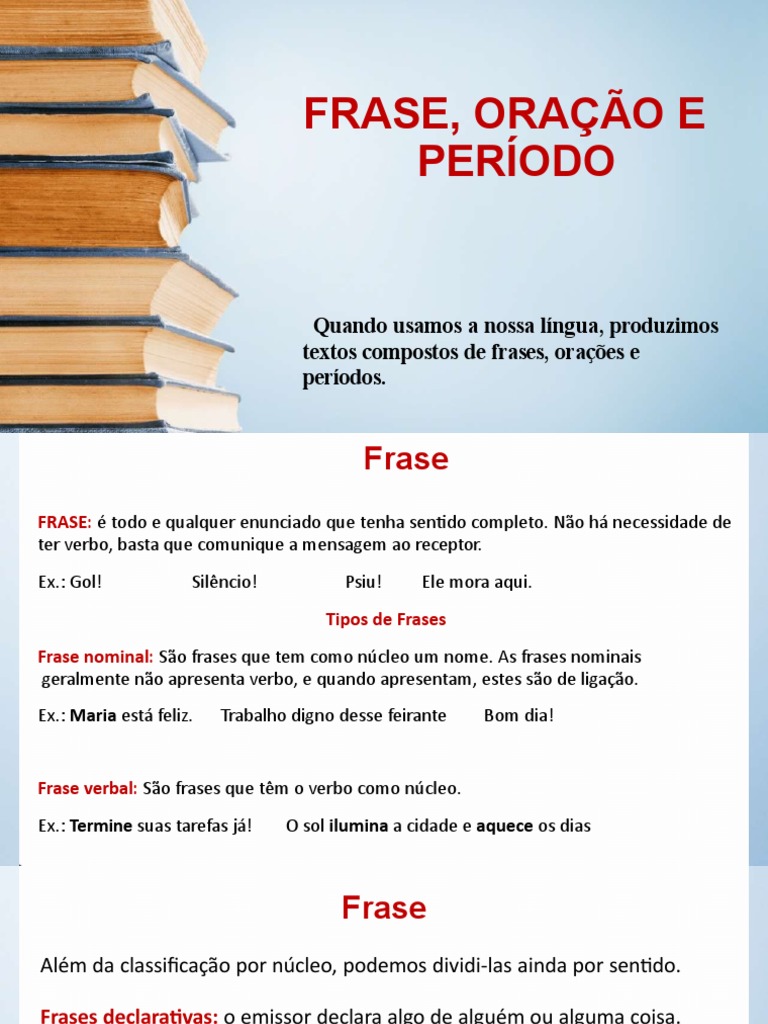 Frase Oração e Período | PDF | Oração | Maria, mãe de Jesus