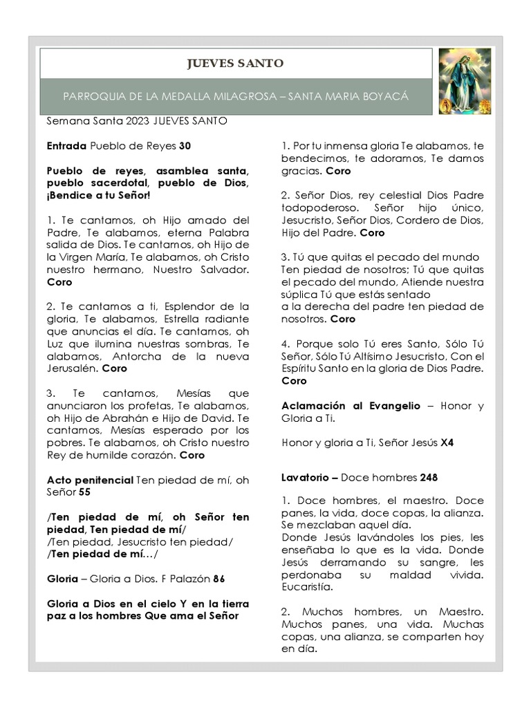 Jueves Santo | PDF | eucaristía | Amor