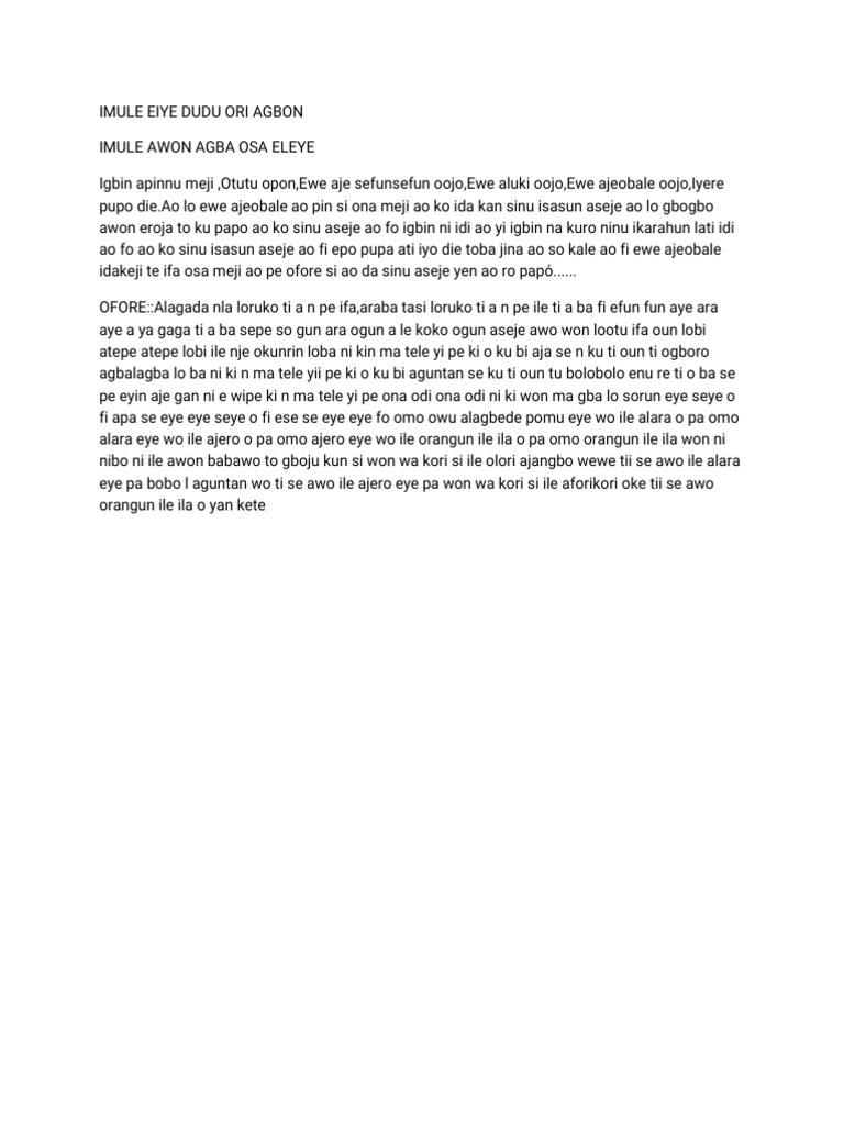 7 Imule Eiye Du | PDF | Self-Improvement