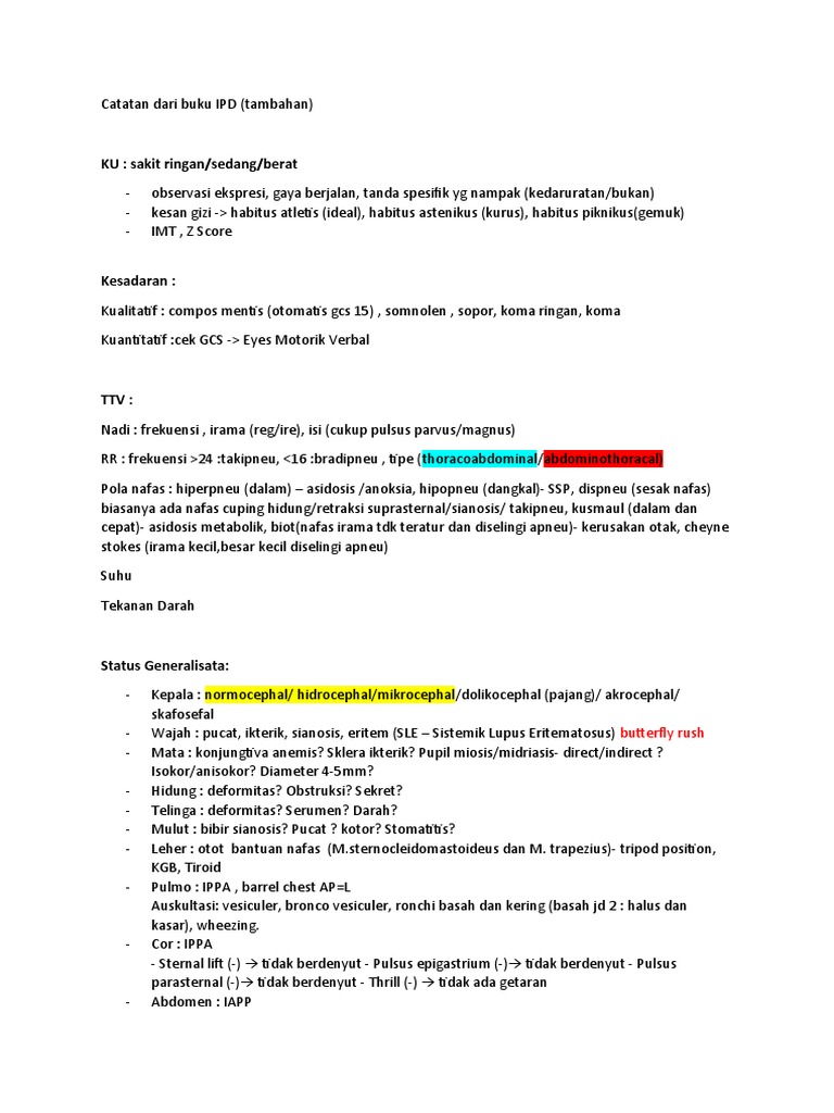 Catatan Dari Buku IPD | PDF
