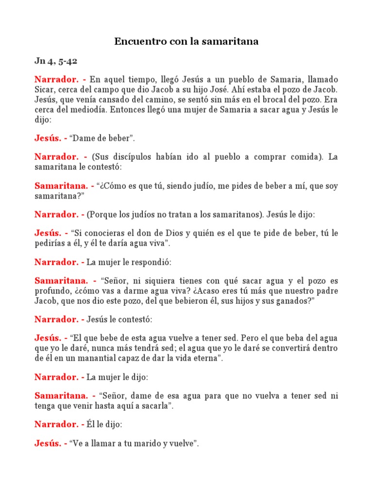 La Samaritana para Representación | PDF | Jesús | Samaria
