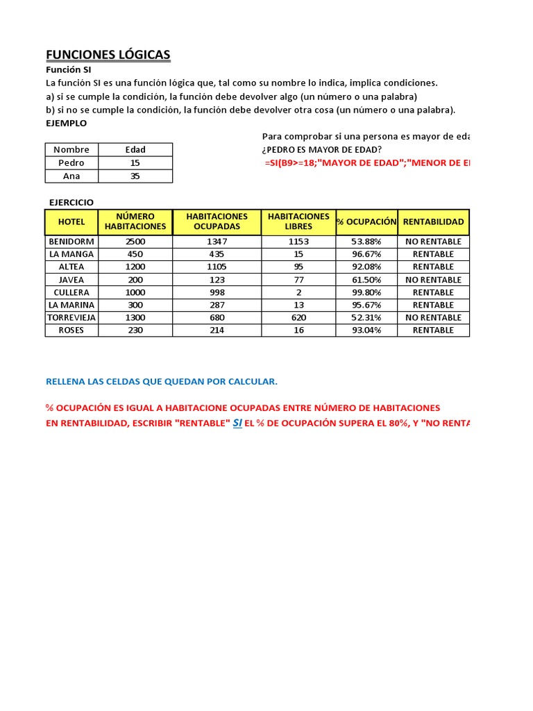 Funciones Lógicas y Estadisticas | PDF