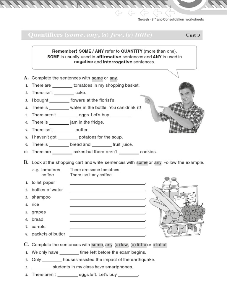 Quantifiers (Some, Any, (A) Few, (A) Little) : Unit 3 | PDF