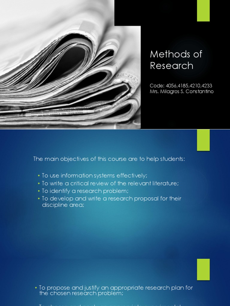 Module 1 Methods of Research | PDF | Methodology | Hypothesis