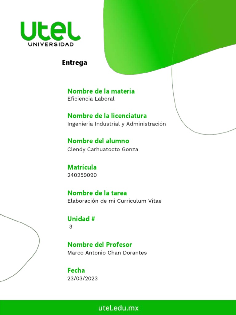 3 Caratula de Trabajo Utel | Descargar gratis PDF | Sitios web | Youtube