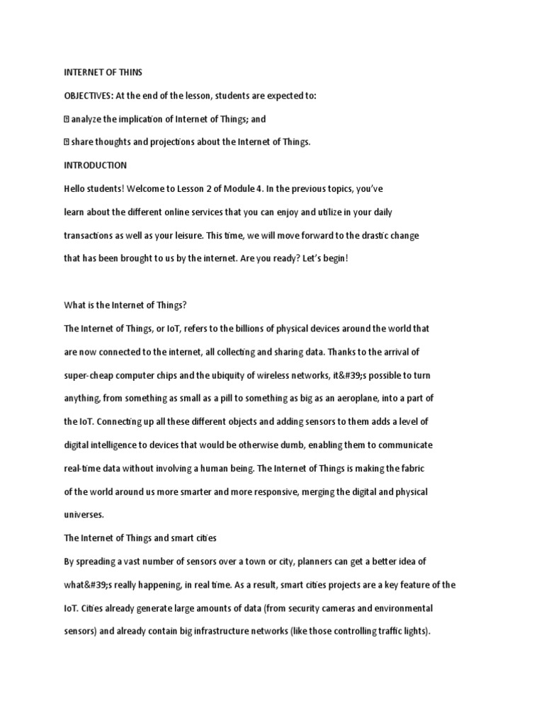 Internet of Thins | Download Free PDF | Internet Of Things | Internet Internet of Thins | Download Free PDF | Internet Of Things | Internet