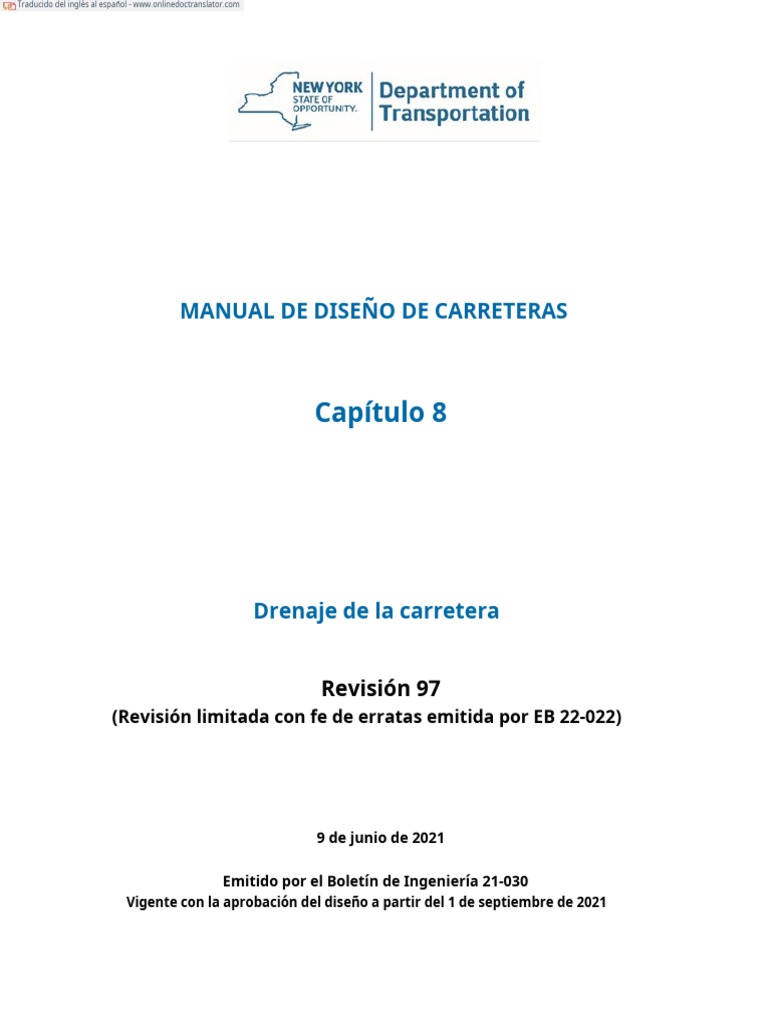 Highway Design Manual - DOT NY-1-40.en - Es | PDF | Inundar | Entorno ...