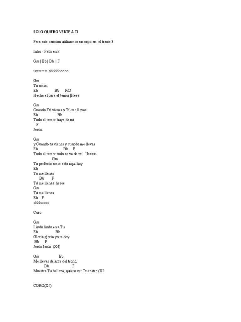 Solo Quiero Verte A Ti | PDF