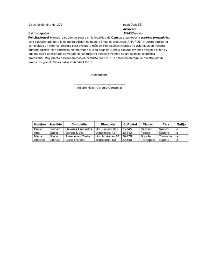 Selección de Negocios para ANA POL | PDF