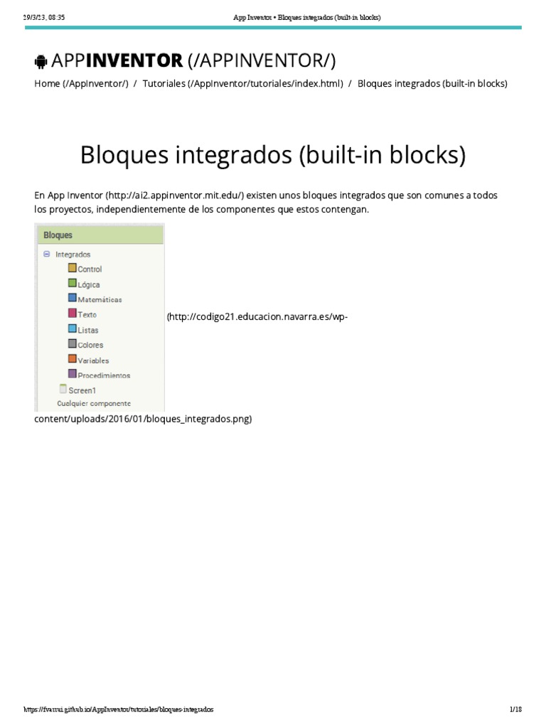 App Inventor - Bloques Integrados (Built-In Blocks) | PDF | Funciones trigonométricas | Matemáticas