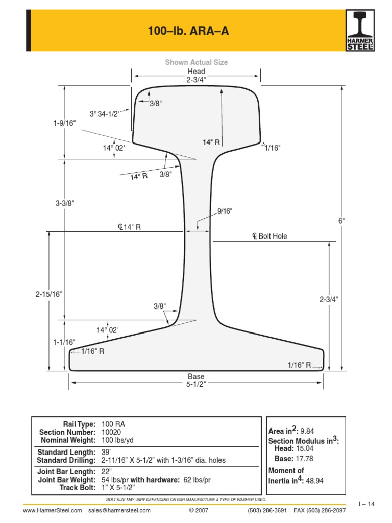 100 Lb-Yd ARA-A | PDF | Manufactured Goods | Mechanical Engineering