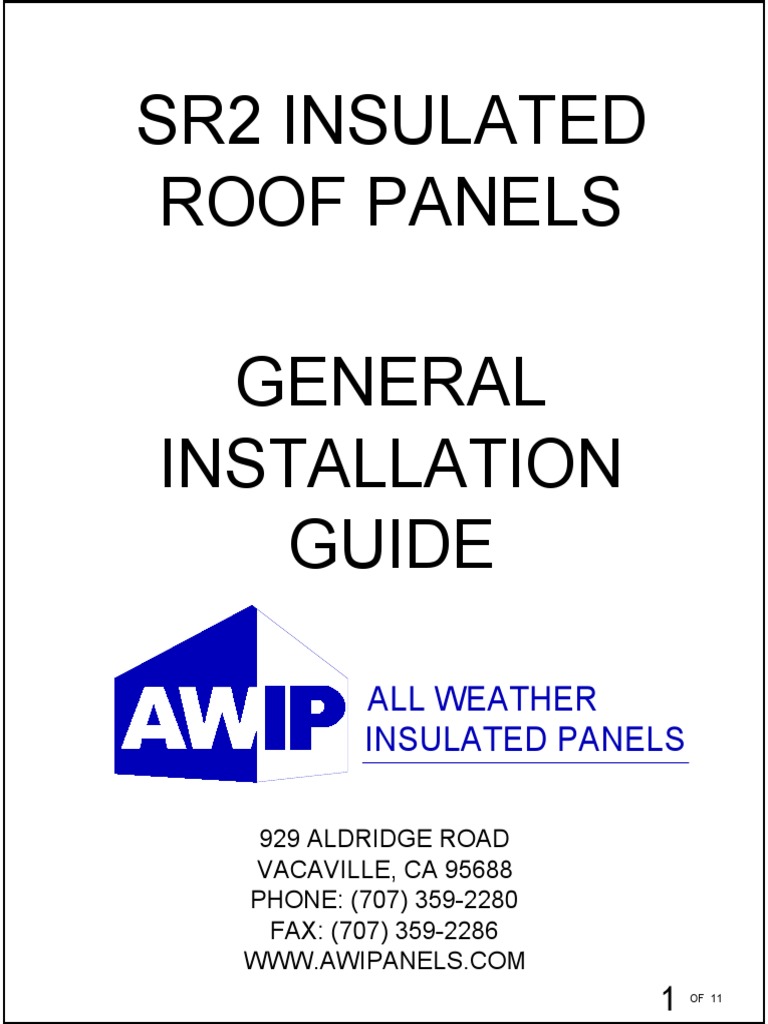 Insulated Roof Panels Installation Guide | PDF | Roof | Fires