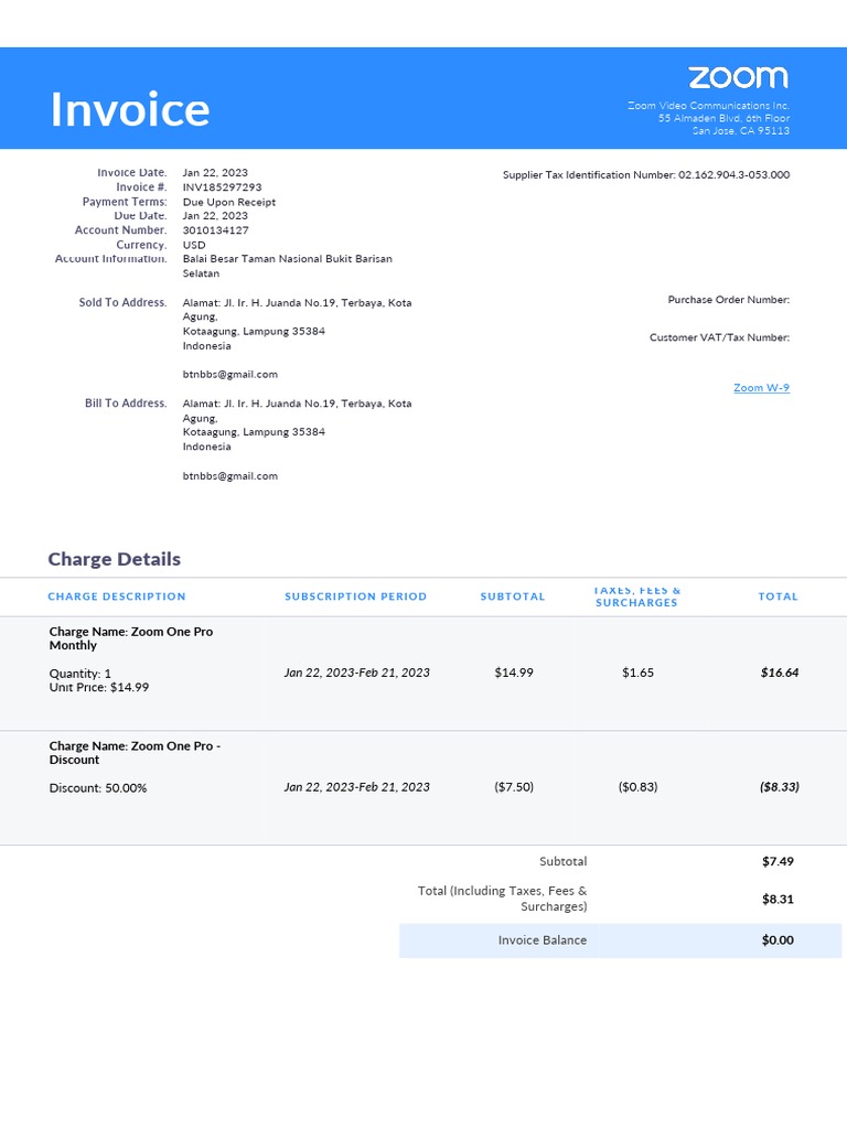 INV185297293@ | Download Free PDF | Fee | Invoice