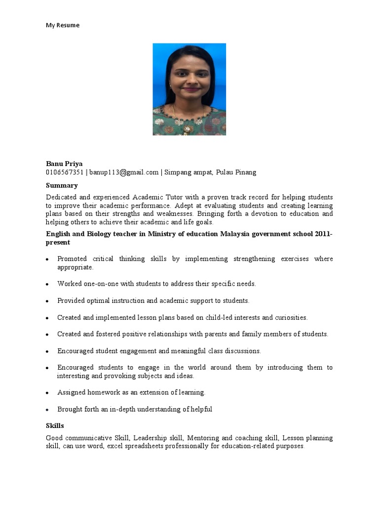Banu Priya - Resume | PDF