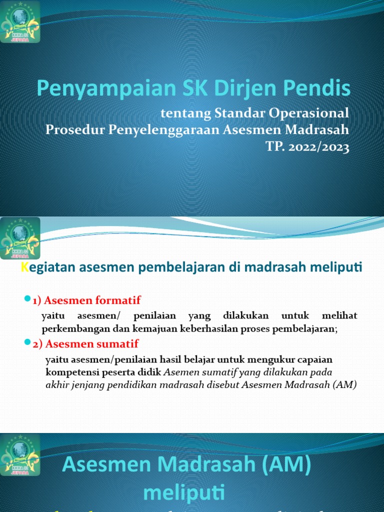 Penyampaian SK Dirjen Pendis SOP AM 2023 | PDF