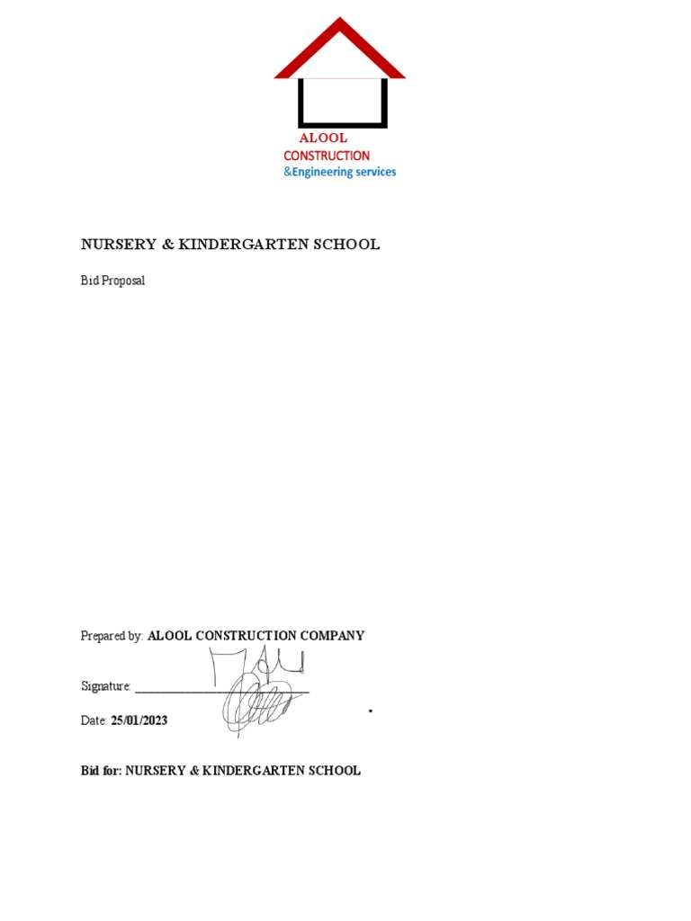 Nursery & Kindergarten School Project Proposal | PDF | Concrete | Wall
