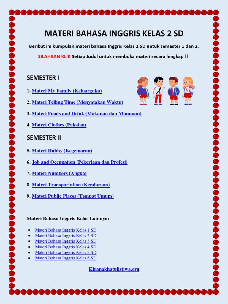 Materi Bahasa Inggris Kelas 2 SD | PDF