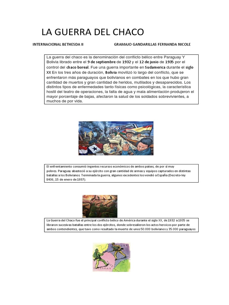 Guerra del Chaco: Conflicto Paraguay-Bolivia | PDF