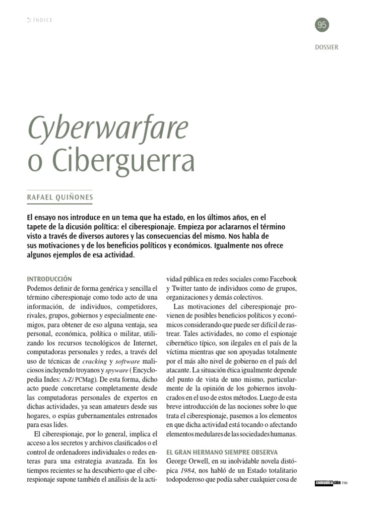 Cberguerra | PDF | Guerra cibernética | Seguridad