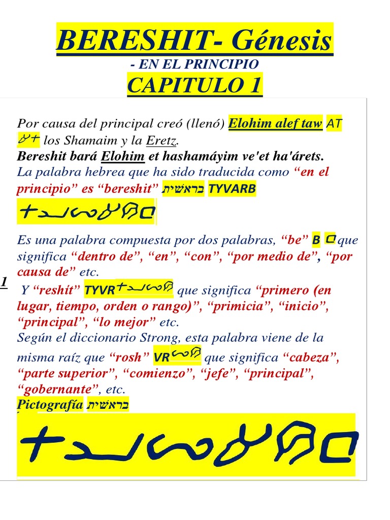 Parasha 01 Bereshit 2020 | PDF | Creencia religiosa y doctrina
