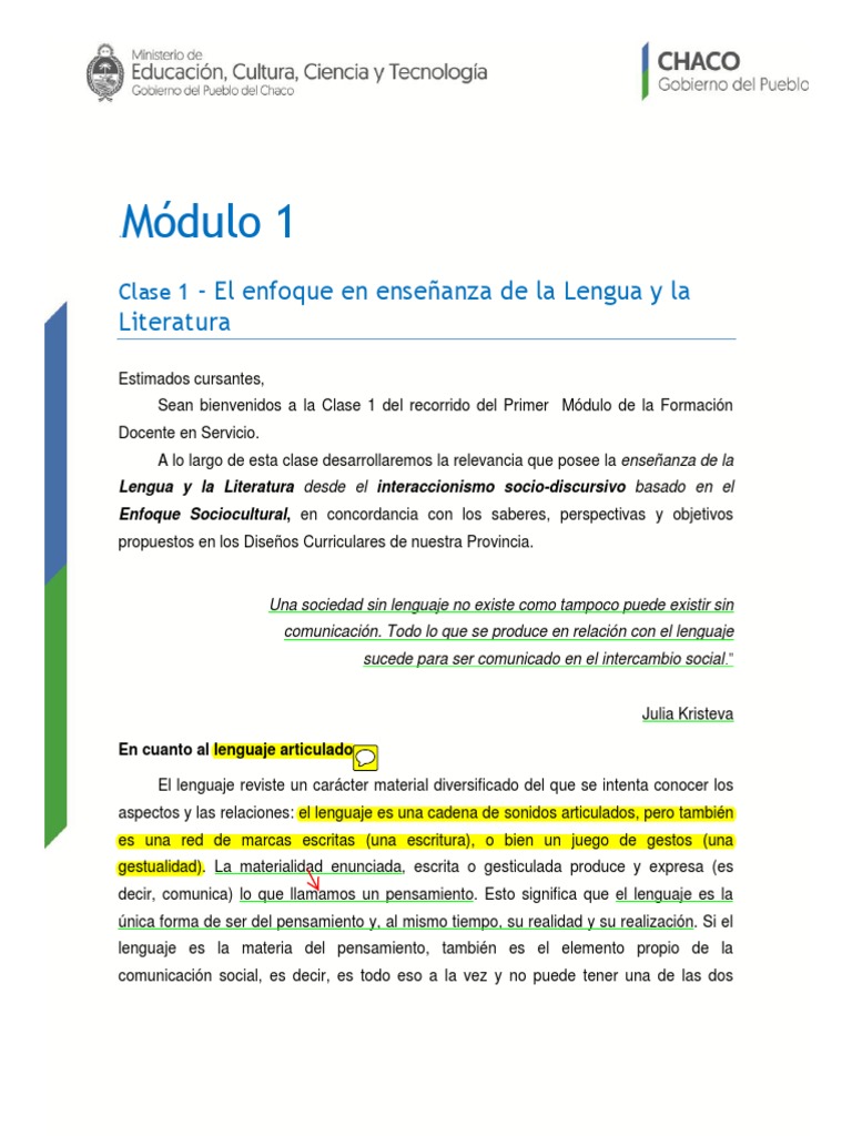 Modulo - 1 - Clase - 1 Leído | PDF | Aquisición de idioma | Lingüística
