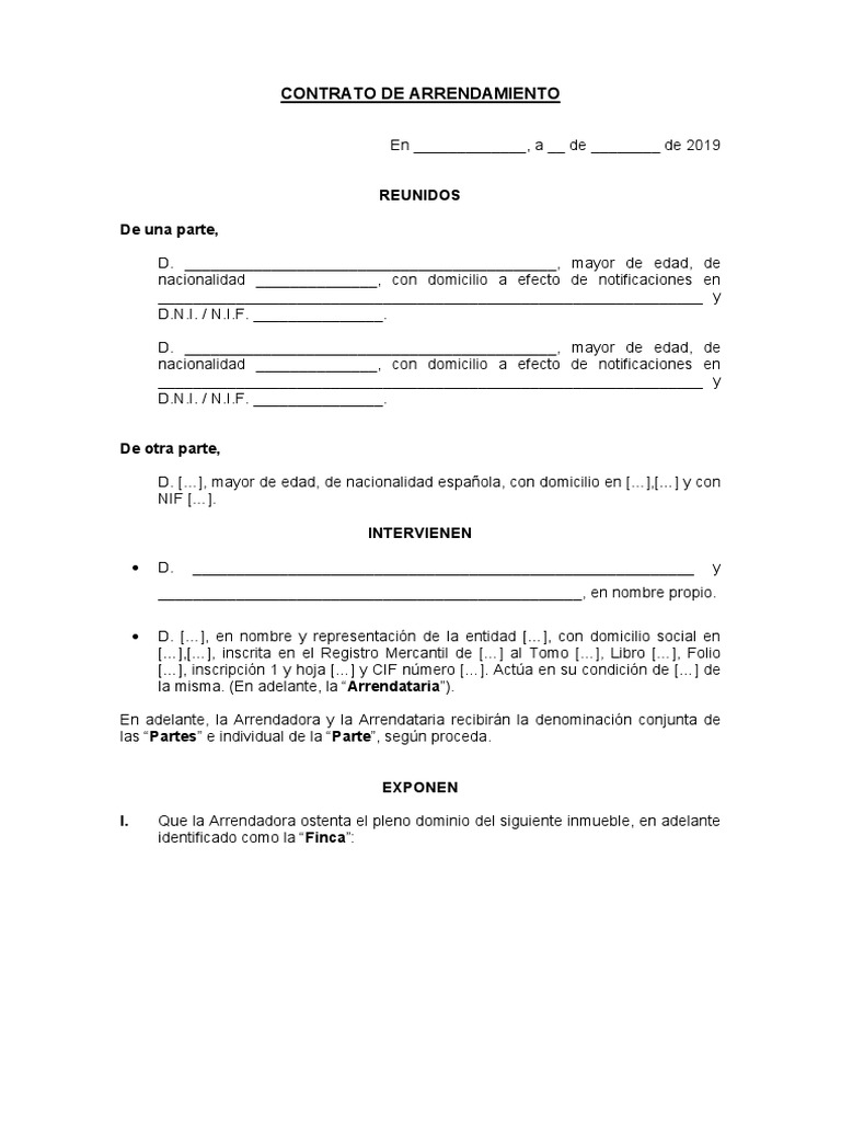 Modelo de Contrato Arrendamiento Terrenos | PDF | Propiedad | Fotovoltaica