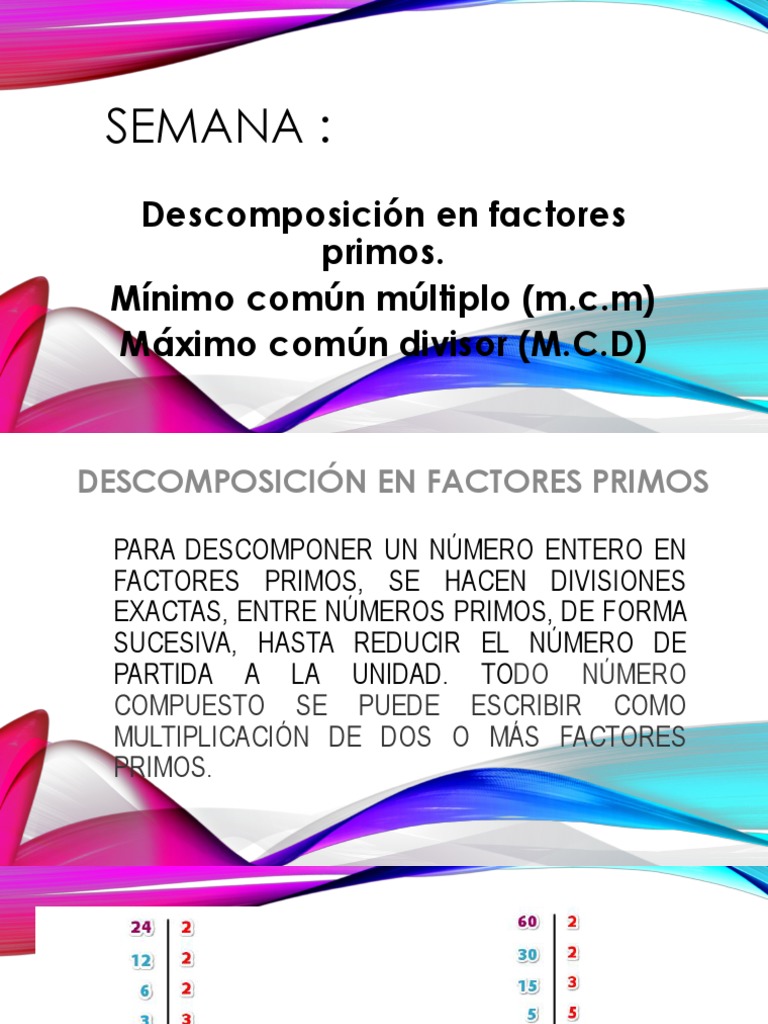 Mínimo Común Múltiplo (M.C.M) y Máximo Común Divisor (M.C.D) | PDF