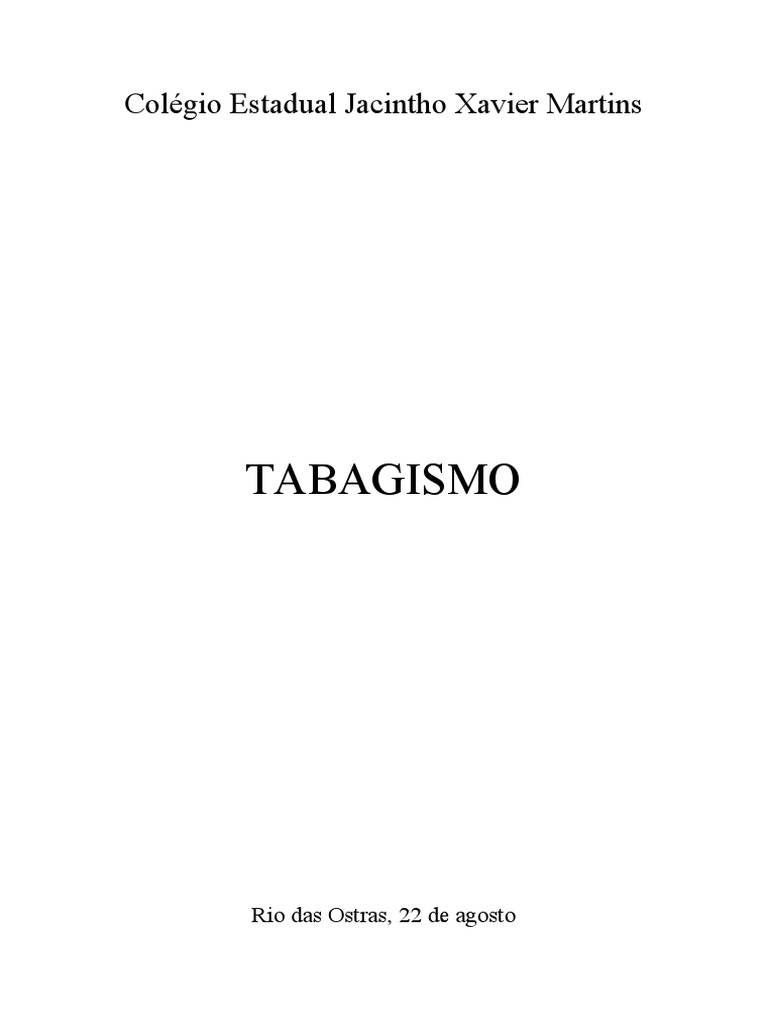 Tabagismo | PDF | Nicotina | Cigarro