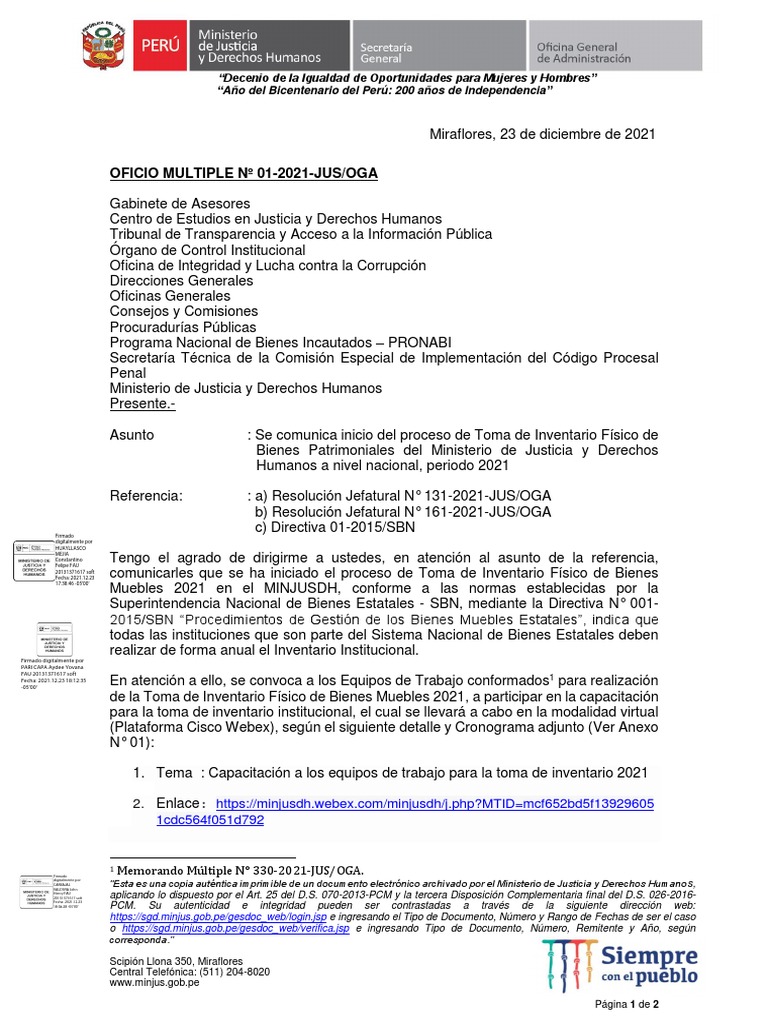 Oficio Multiple | PDF | Gobierno | Justicia