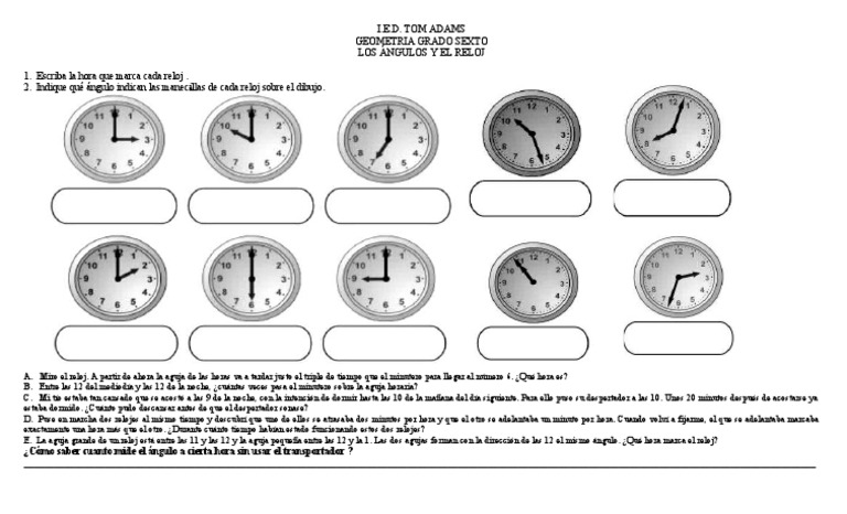 Angulos y El Reloj | PDF
