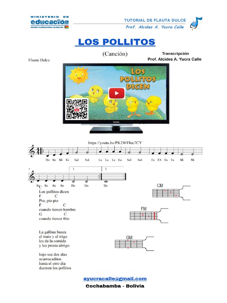 Tutorial de "Los Pollitos" en Flauta Dulce | PDF