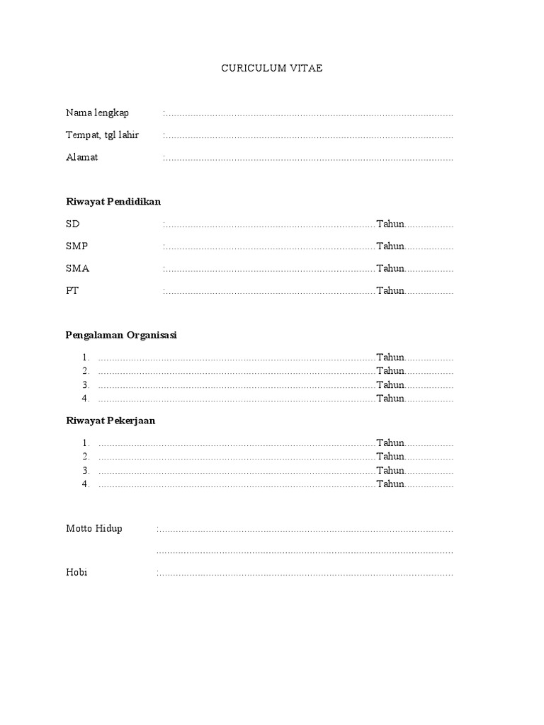 Contoh CV dan Berita Acara Kegiatan | PDF