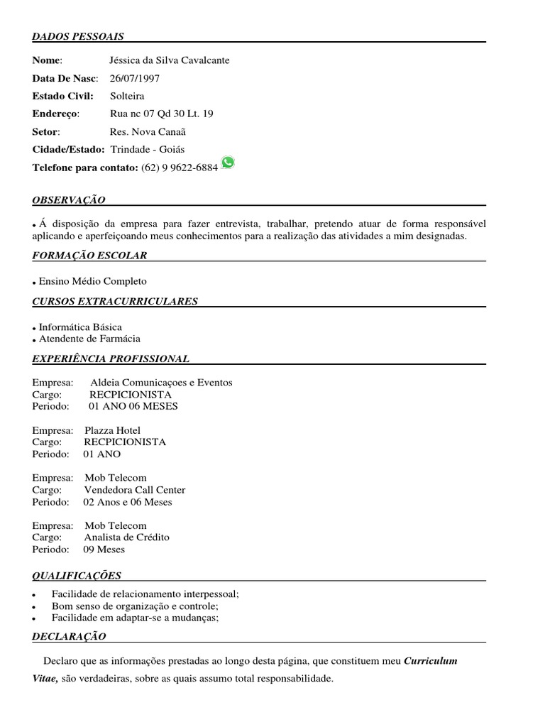 Jéssica Da Silva Cavalcante | PDF