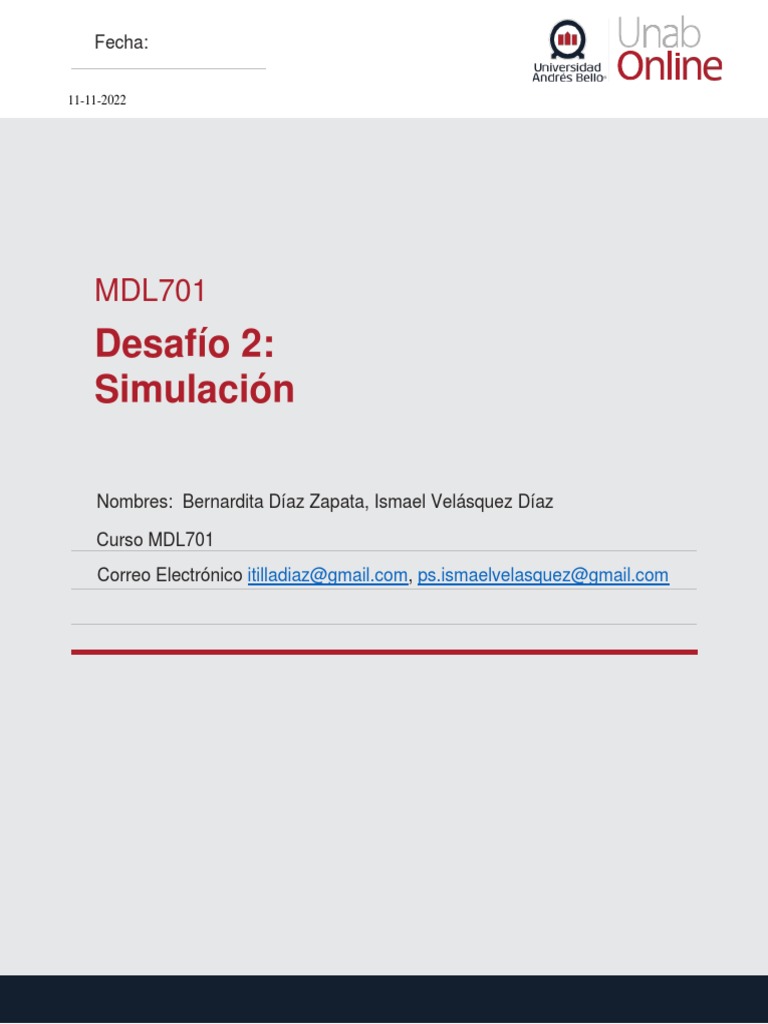 Desafío 2: Simulación: Fecha | PDF
