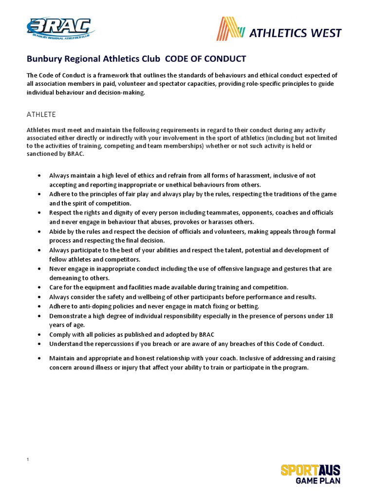 Brac Code of Conduct | PDF | Harassment | Sports